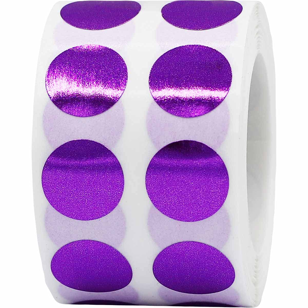 Metallic Purple Color Coding Dot Stickers 12.7 mm 0.5 Inch Round 1000 ...