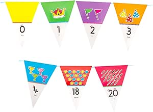 C.S. Kids 0-20 Number Bunting, Double-Sided Classroom Banner ...