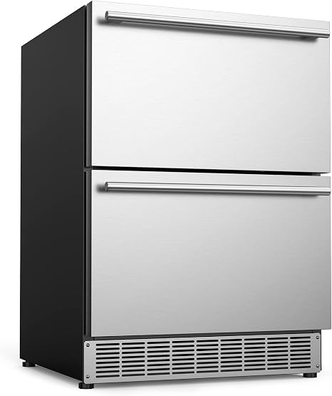 Amazon.com: 24 Inch Outdoor Drawer Fridge, Under Counter Double Drawer ...