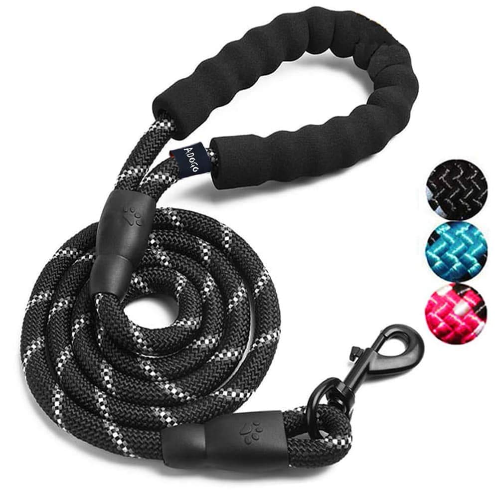 ADOGO® Rope Dog Lead with Soft Padded Handle and Reflective Threads ...