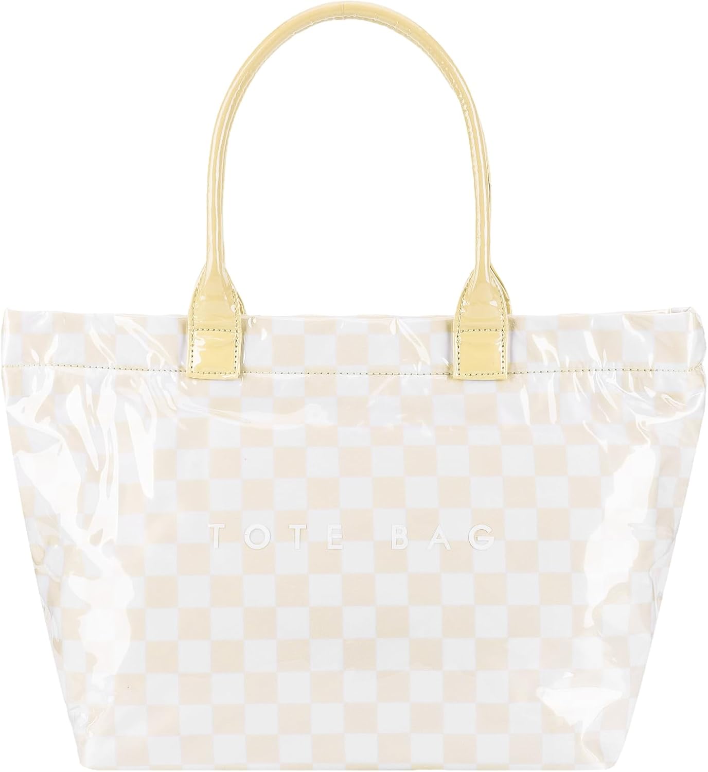 Amazon.com: hibear Checkered Tote Bag for Women PVC Handbag Large ...