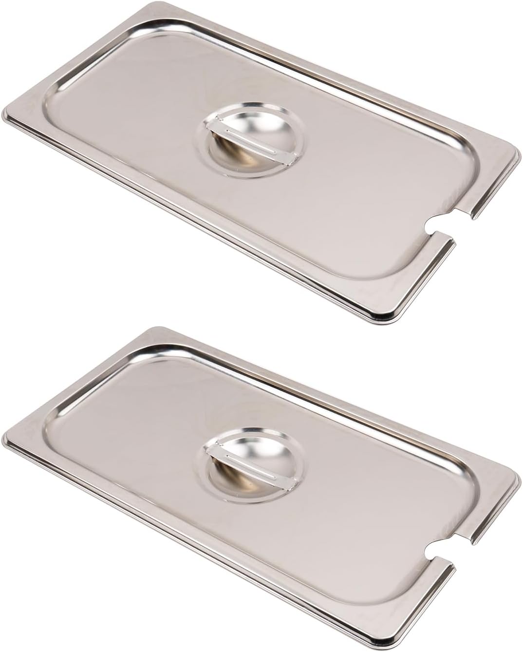 Amazon.com: MY MIRONEY 2PCS 1/3 Size Steam Table Pan Cover Stainless Steel Solid Pan Lid with ...