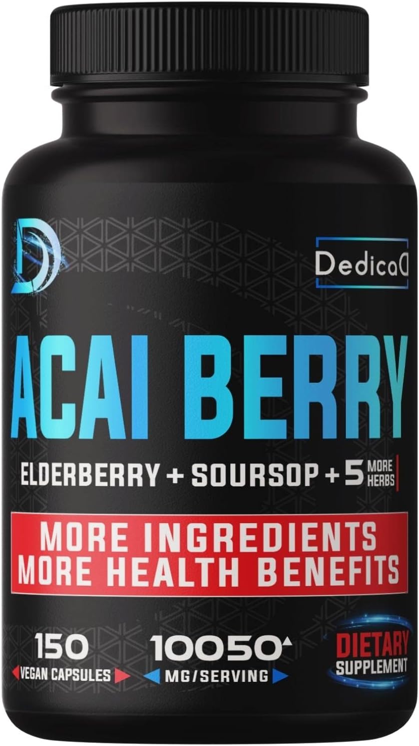 Amazon.com: DEDICAD 20:1 Acai Berry Extract Capsules 10050mg - 5 Month ...