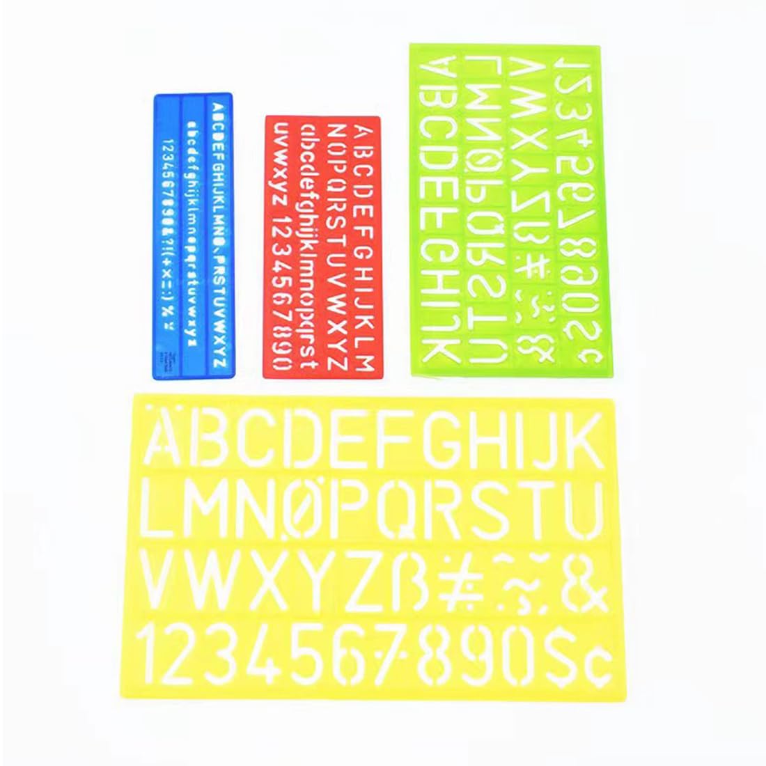 LAWALEISHE 4 Pcs Alphabet Letter Stencil Set,Plastic Alphabet Letter ...