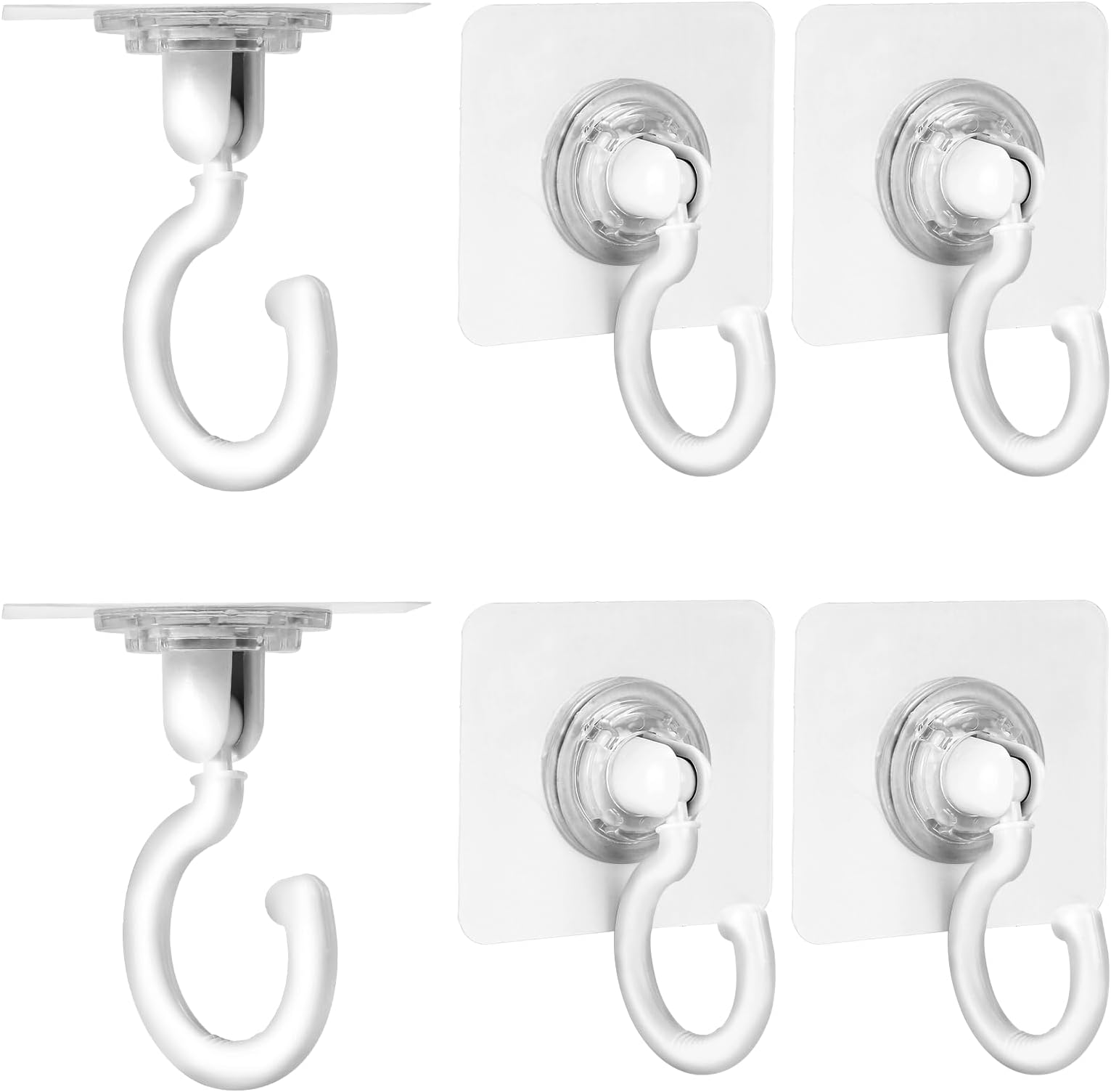 KALIONE 6 Pack Adhesive Ceiling Hooks, Powerful Wall Hooks Towel Hooks ...