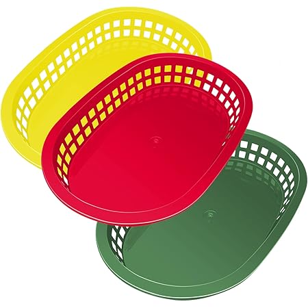 Amazon.com: RAOOKIF 15 Pack Fast Food Baskets, 3 Color Plastic Bread ...