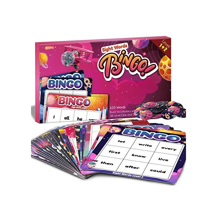 Buy Deeplay Level 1+2 Sight Words Bingo, Matching Flash Cards ...