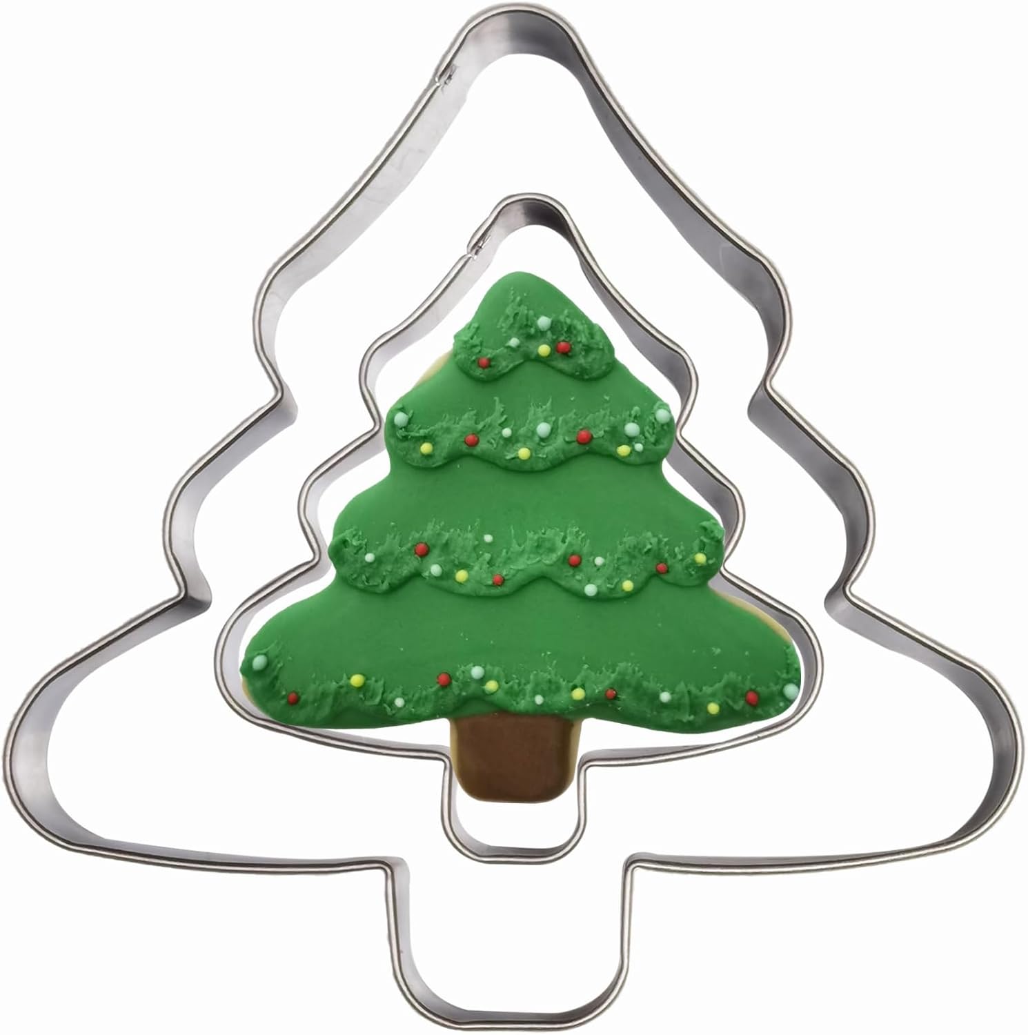 Amazon.com: Tree Shaped Cookie Cutters Set of 2 pcs, Stainless Steel ...