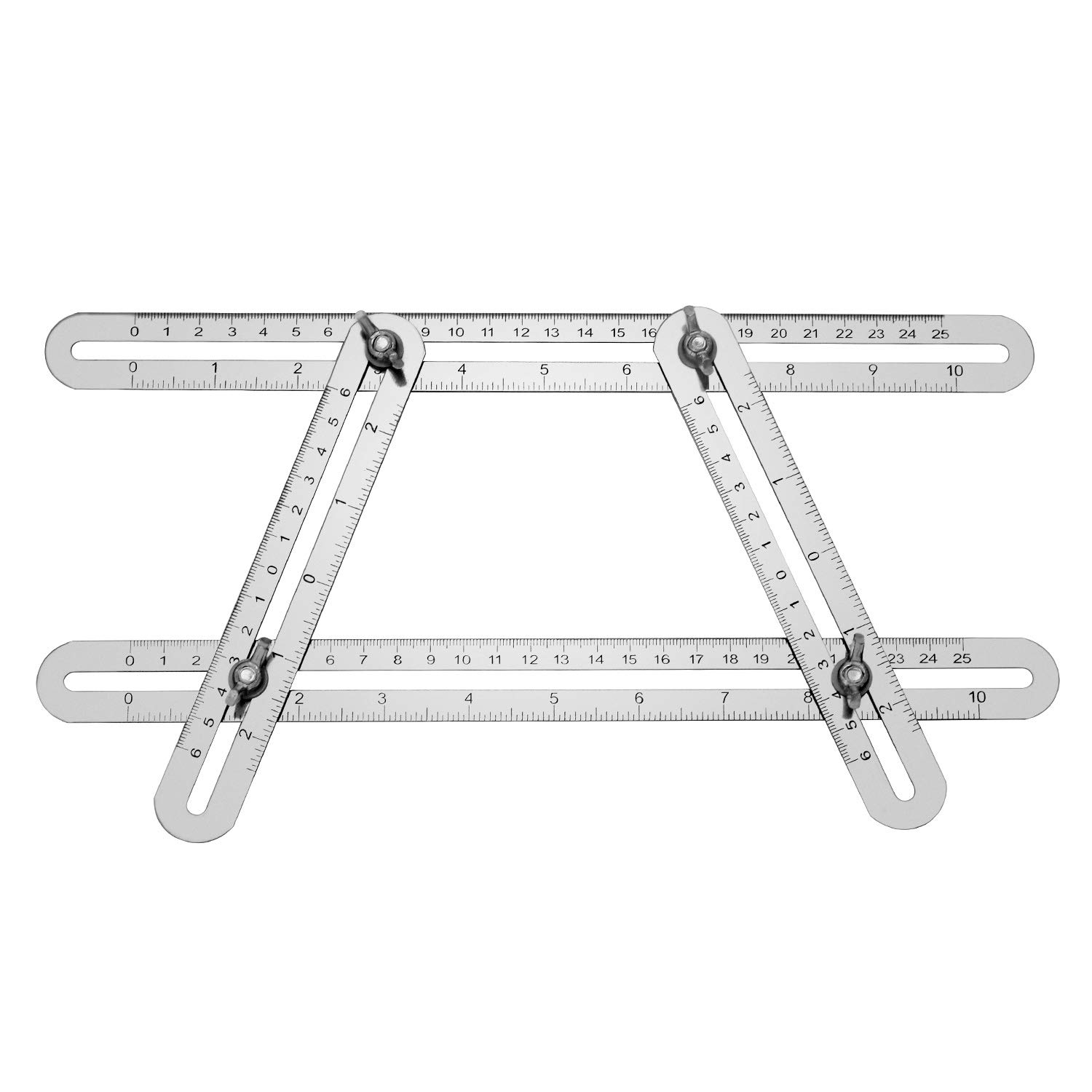 Buy QWORK Double Scale folding ruler-Stainless steel four-folding rule ...