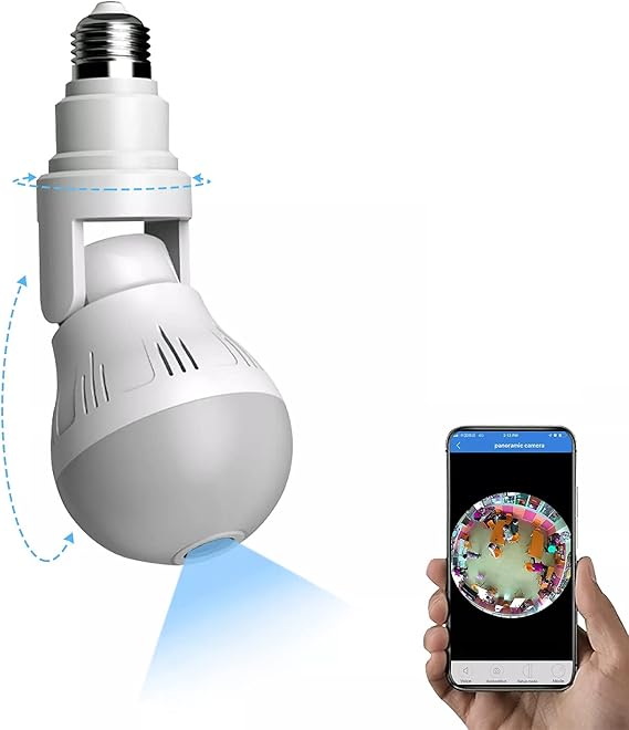 Amazon.com : Light Bulb Security Camera, 360 Panoramic Camera Light ...
