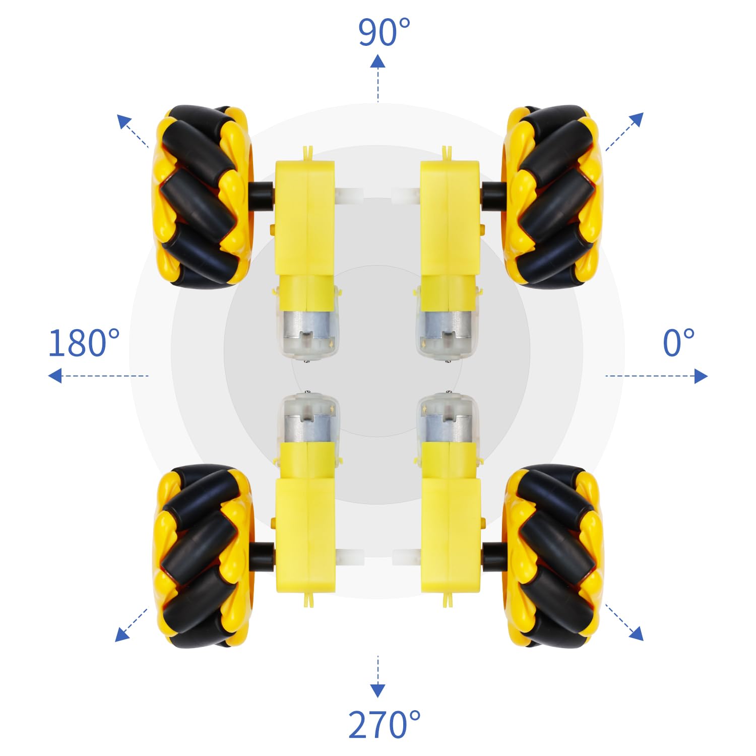 Robot Chassis Yahboom Mecanum Wheel 65mm With 6mm Hexagonal Metal ...