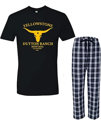 LiquidTees Yellowstone Dutton Ranch Pajamas (PJ set with Black Shirt ...