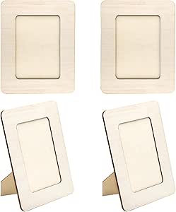 8x6 inch Picture Frame, Set of 4 Wood Frames for 8x6 Photos with Mat ...