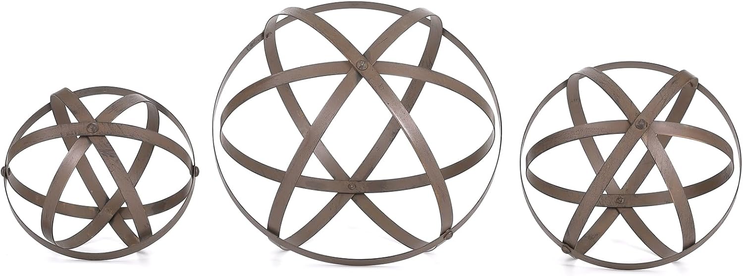 Amazon.com : Wenbery Set of 3 Metal Garden Spheres, Metal Folding Orb ...