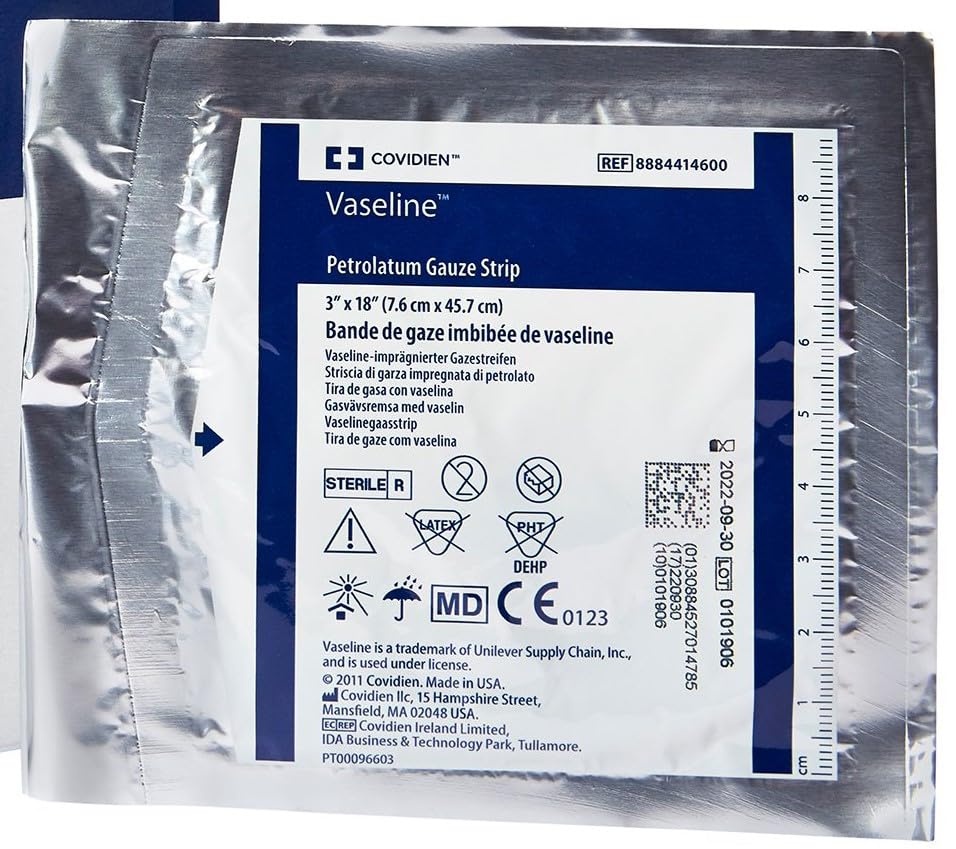 Amazon.com: Vaseline Petrolatum Impregnated Dressing, 1 Dressing ...
