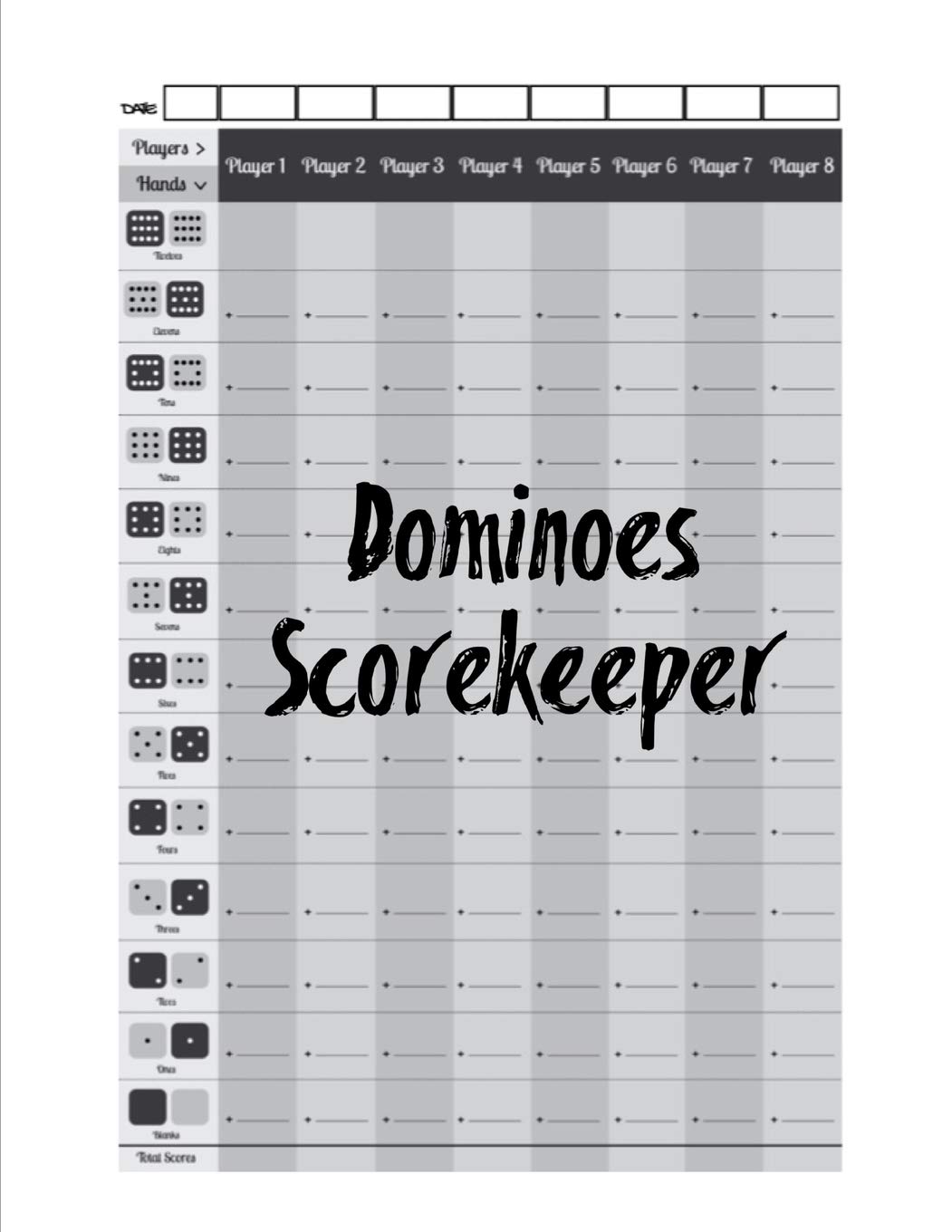 Dominoes Scorekeeper: Mexican Train, Chicken Foot Game Score Sheets ...