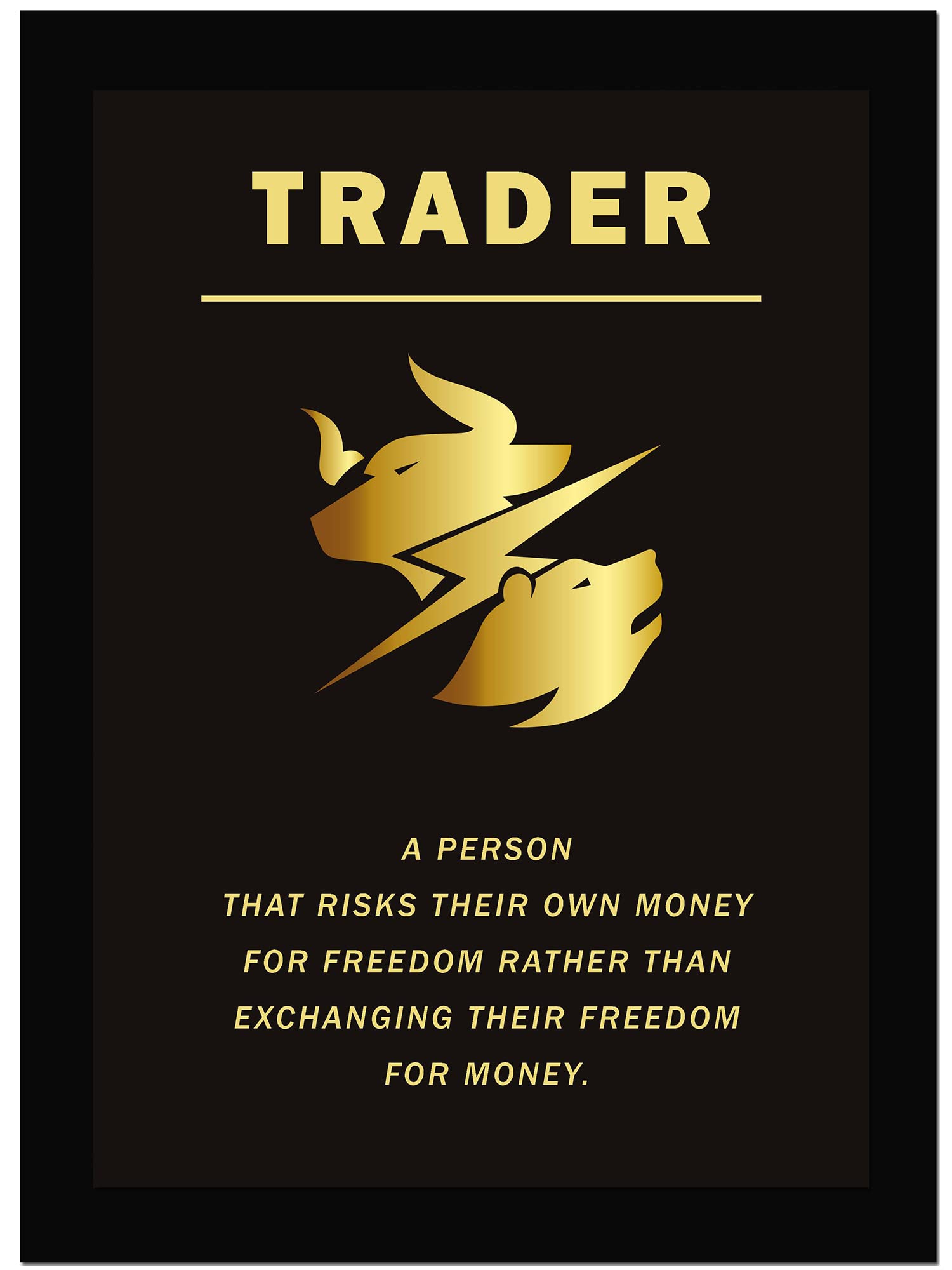 AR Creative TRADER - Trading Motivational Quote Framed Wall Poster ...