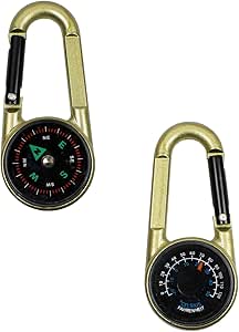 Amazon.com : Hiker's Gold Compass/Thermometer Combo Carabiner for ...