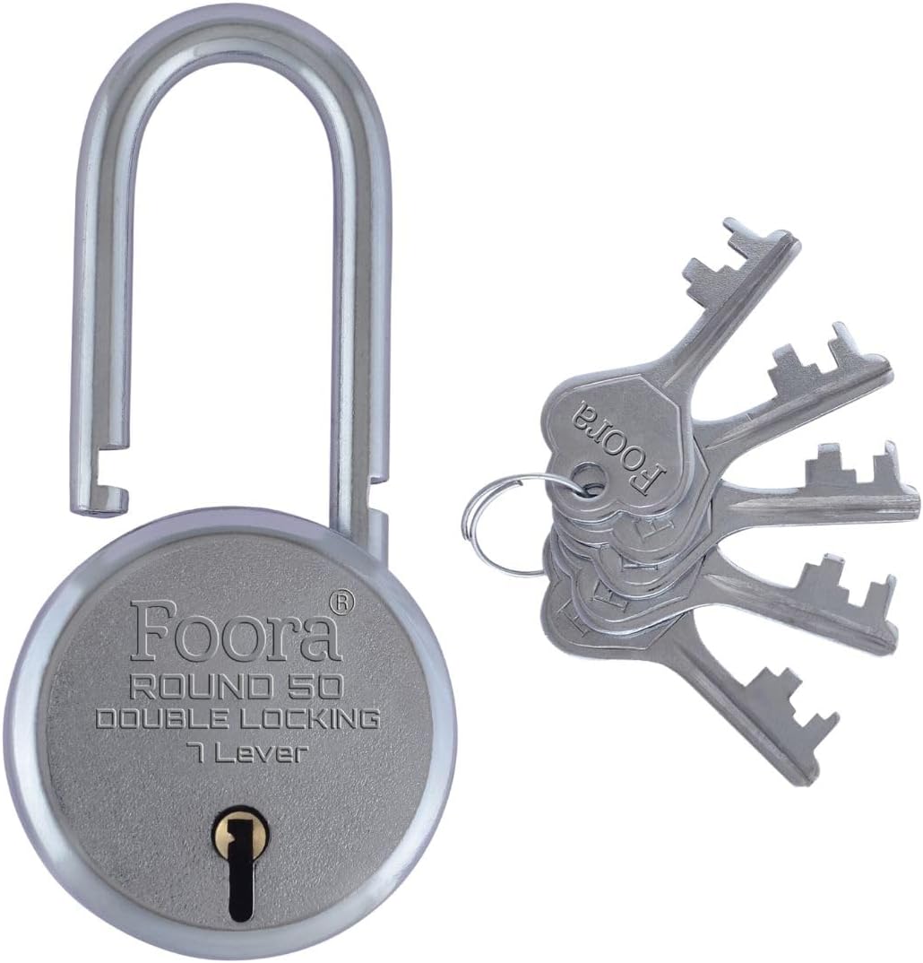 Foora PrimeGuard 60 Push Double Locking Padlock with Zinc Body and 5 ...