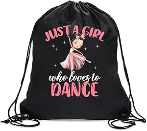 Amazon.com | rofiowa Just A Girl Who Loves To Dance Drawstring Backpack ...