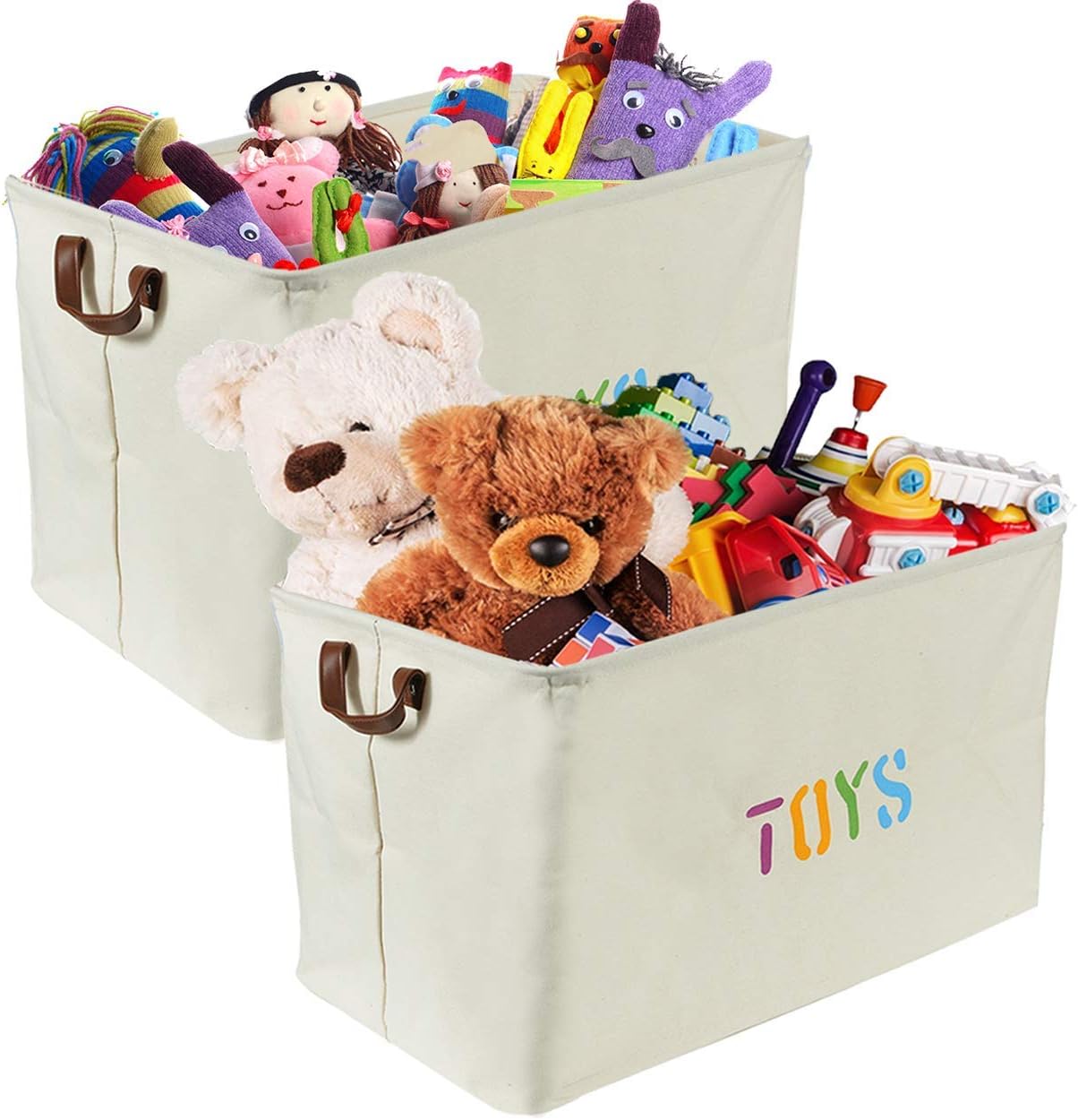 Amazon.com: Woffit Set of 2 Toy Storage Organizer Baskets for Nursery ...