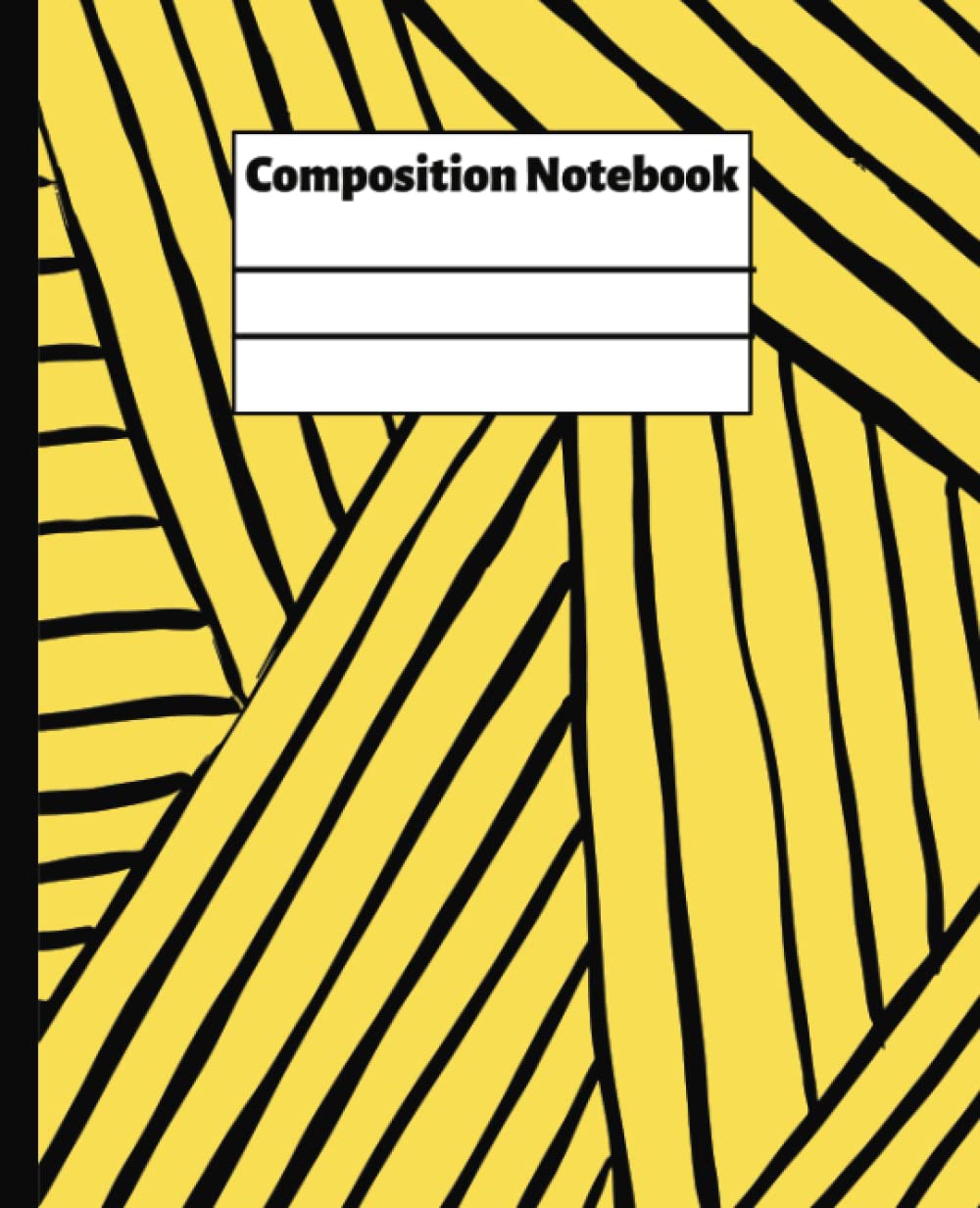 Composition Notebook: Yellow Design, Wide Ruled, Blank Lined Paper, 120 ...