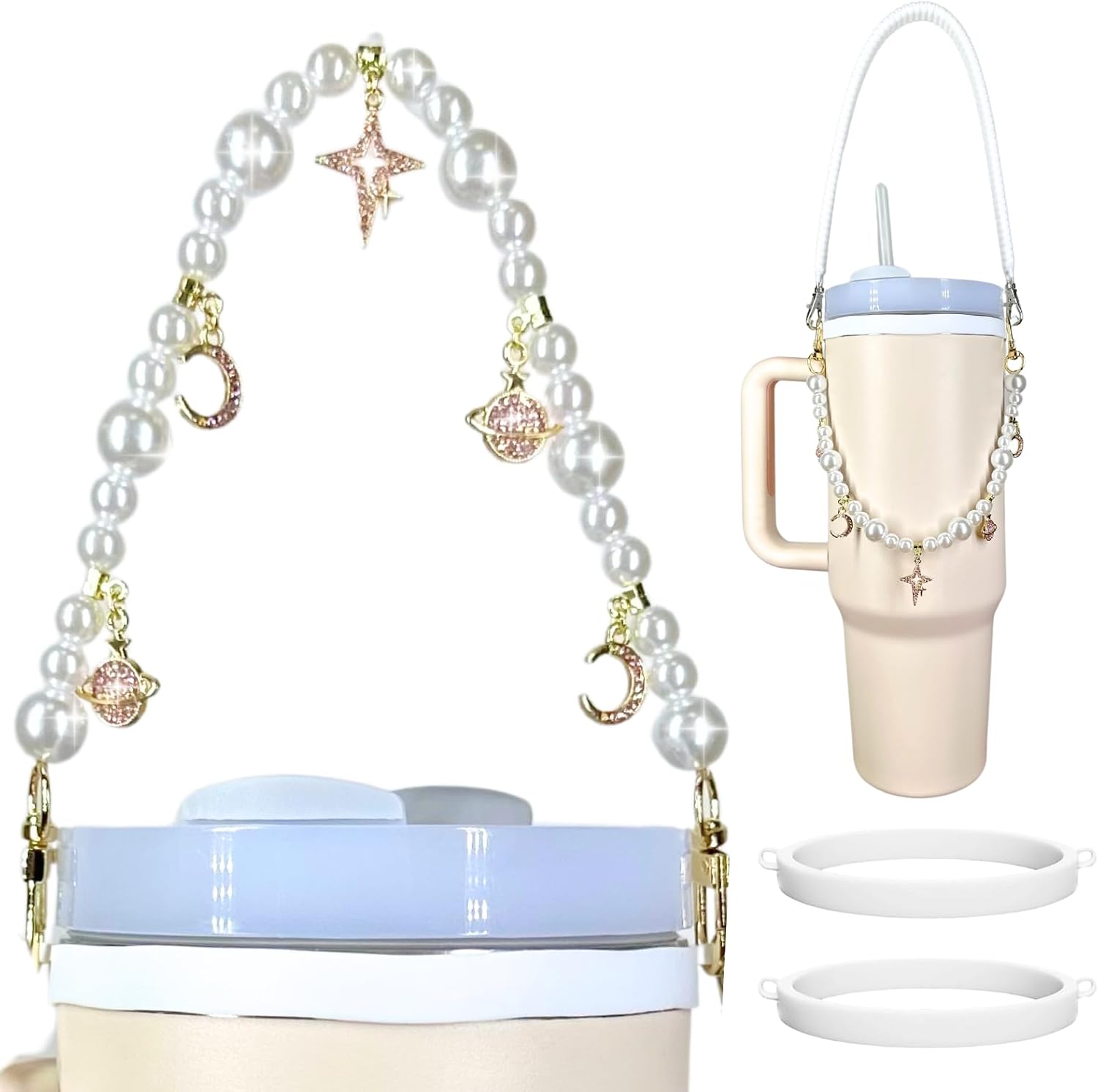 Amazon.com : Koicarelife Pearl Cup Strap for Stanley, Silicone Water ...