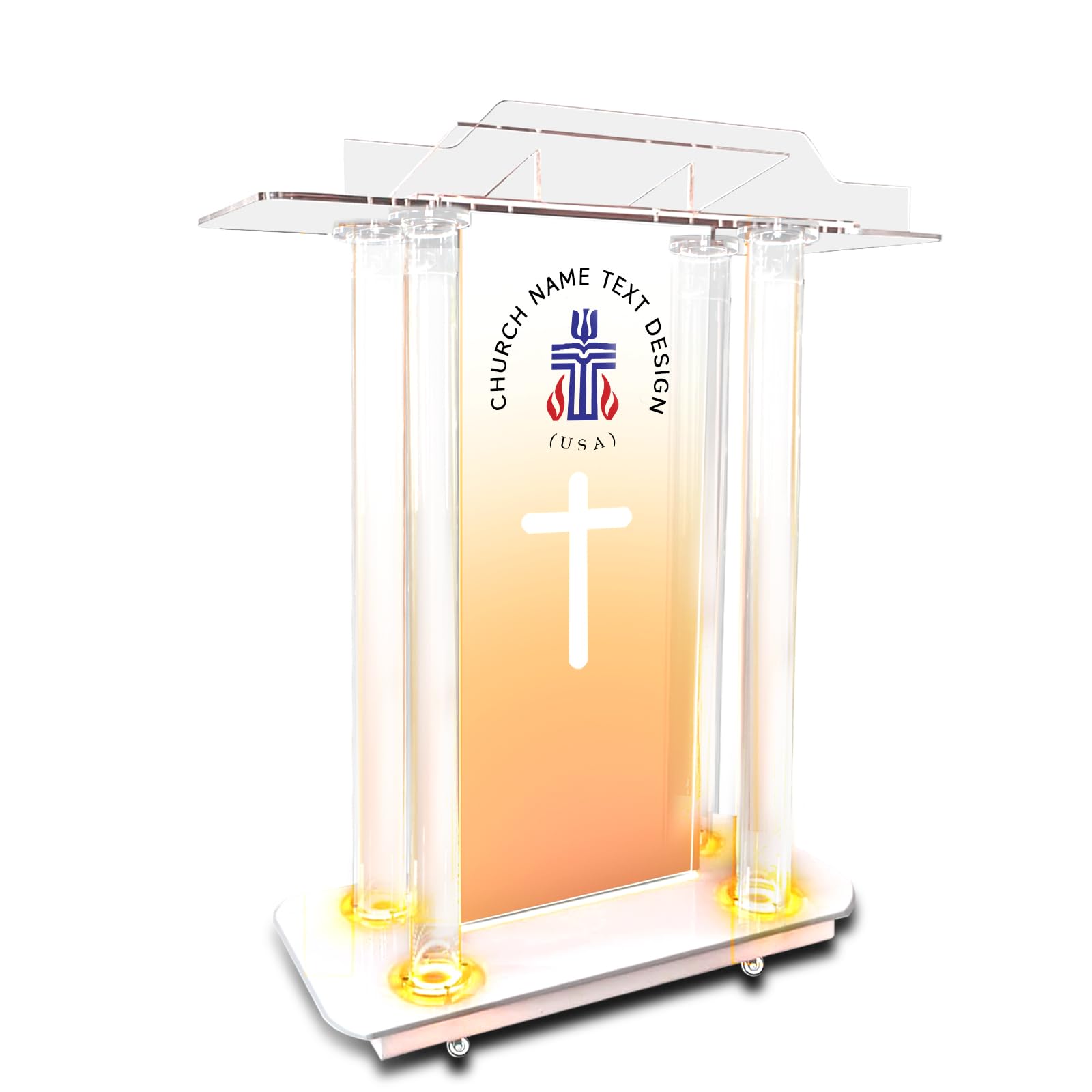 Acrylic Pulpits For Churches Church Pulpit With Led Lights Transparent ...