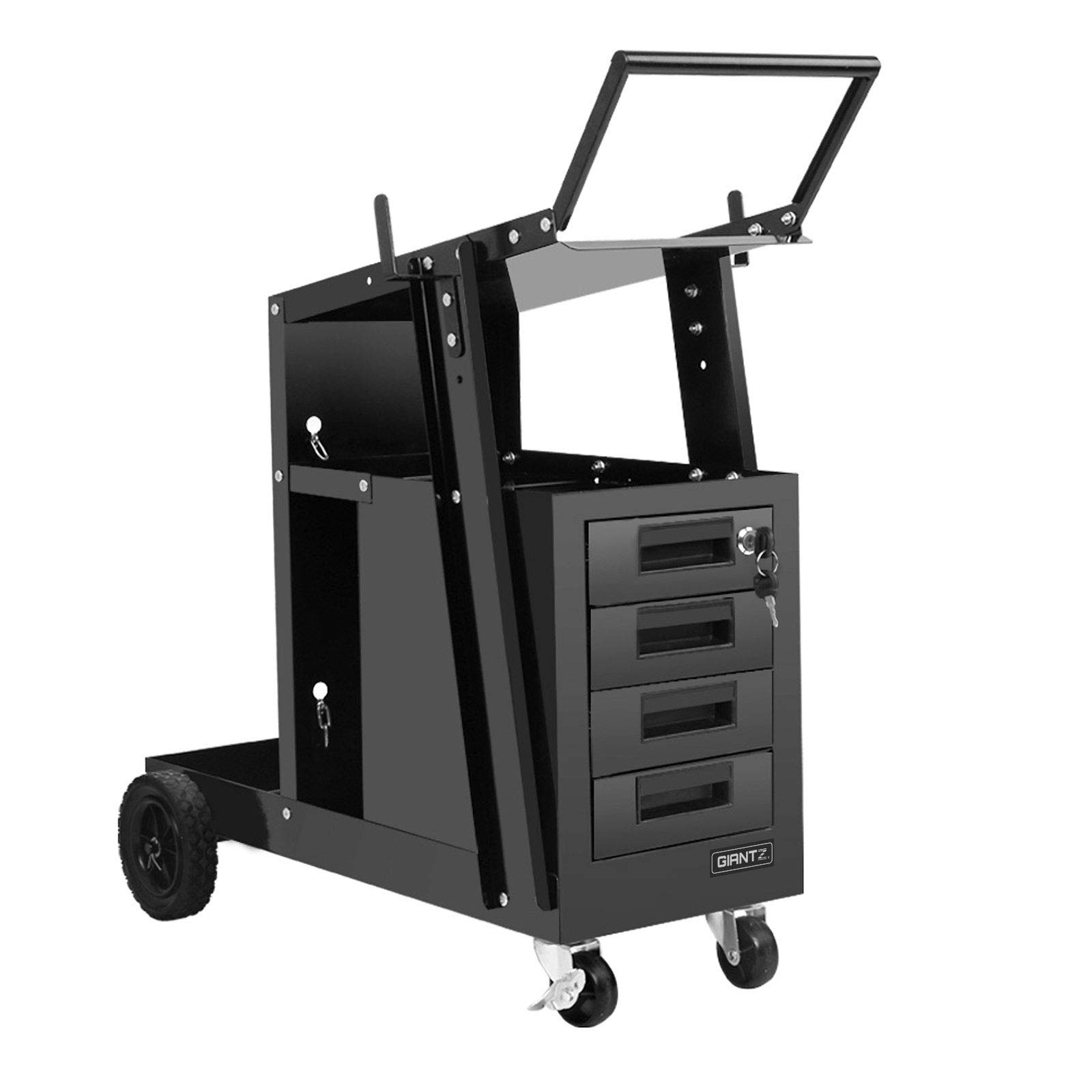 Giantz 4 Drawers Tool Trolley, Lockable Toolbox Tools Storage Cabinet ...