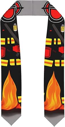 Amazon.com: Firefighter Fireman Print Graduation Shawl Stole For ...