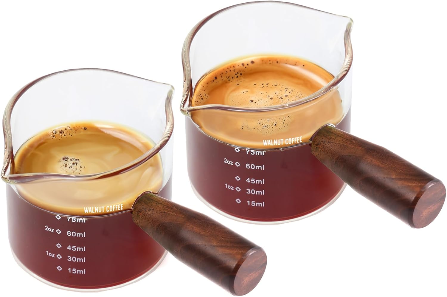 Amazon.com: Set of 2 Handmade Espresso Shot Glass Double Spouts 3.5oz ...