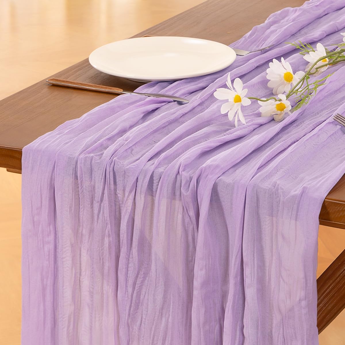 Amazon.com: 8 Pack Lavender Cheesecloth Table Runner 10Ft Gauze Cheese ...