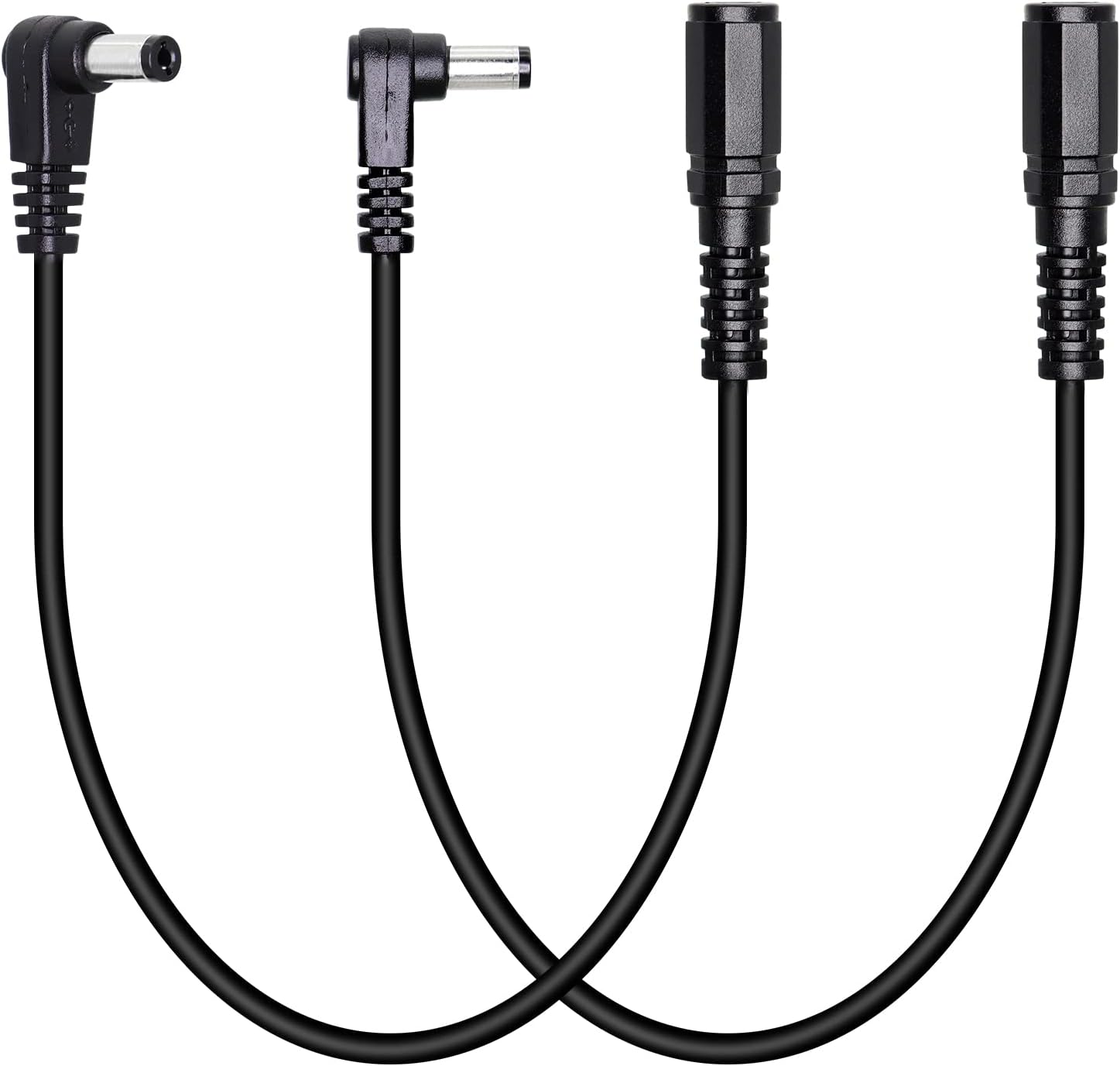 Amazon.com: RIIEYOCA 2 Pack 90 Degree DC 5.5mm x 2.1mm Extension Cord ...