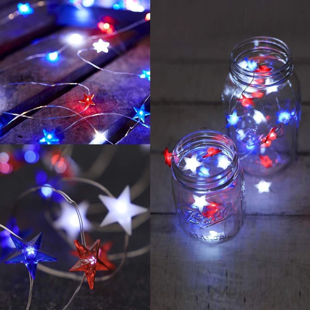 Amazon.com: MIYA LIFE Independence String Lights | 10FT & 40LEDs & USA ...