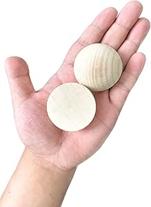 Amazon.com: 2 Inch Half Wooden Balls, 20 PCS Unfinished Split Wood ...
