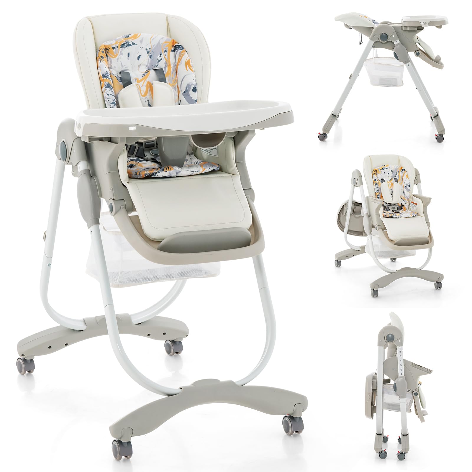 Amazon.com : BABY JOY High Chair, Foldable Baby High Chair with ...