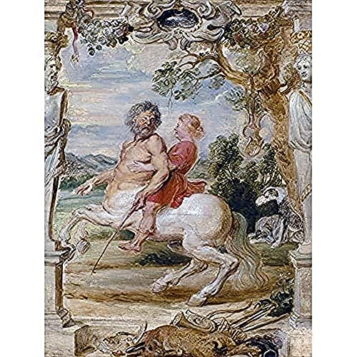 Rubens Achilles Educated By The Centaur Chiron Art Print Canvas Premium ...