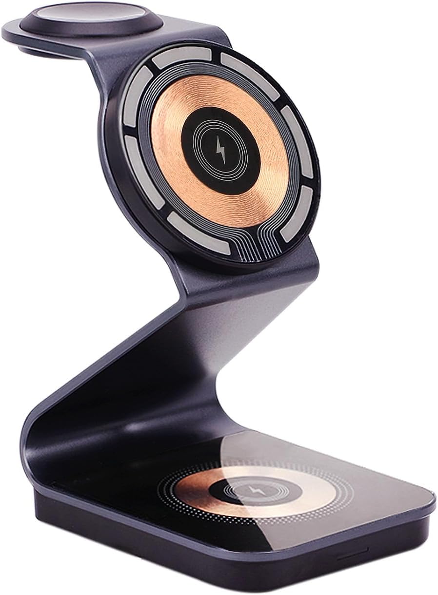 Amazon.com: 3 in 1 Magnetic Wireless Charging Station, Standard 15W ...