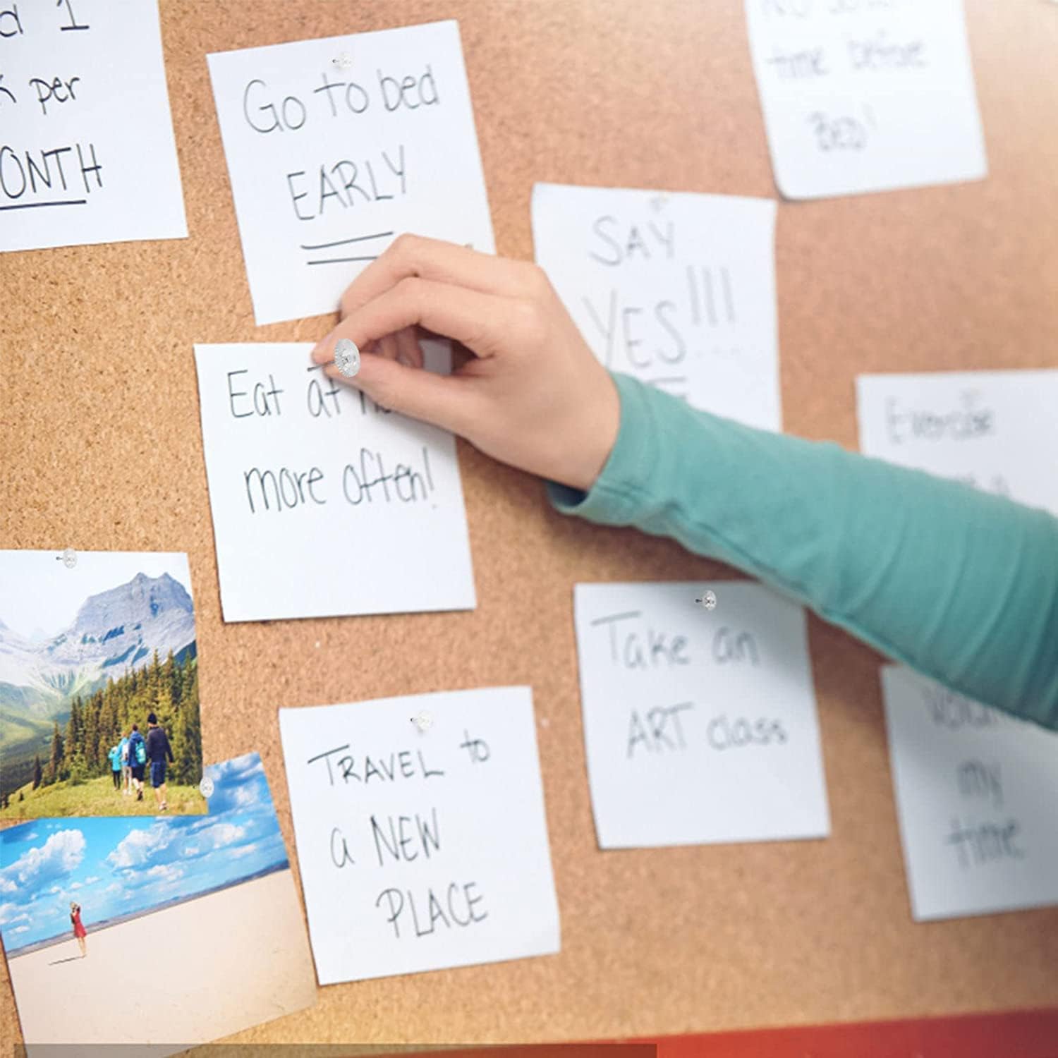 50 PCS Clear Push Pins, Wall Pins for Hanging, Standard Plastic Head ...