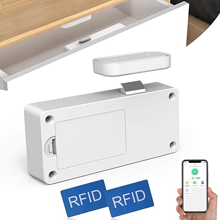 eLinkSmart Hidden Smart Cabinet Lock, RFID Electronic Keyless Bluetooth ...