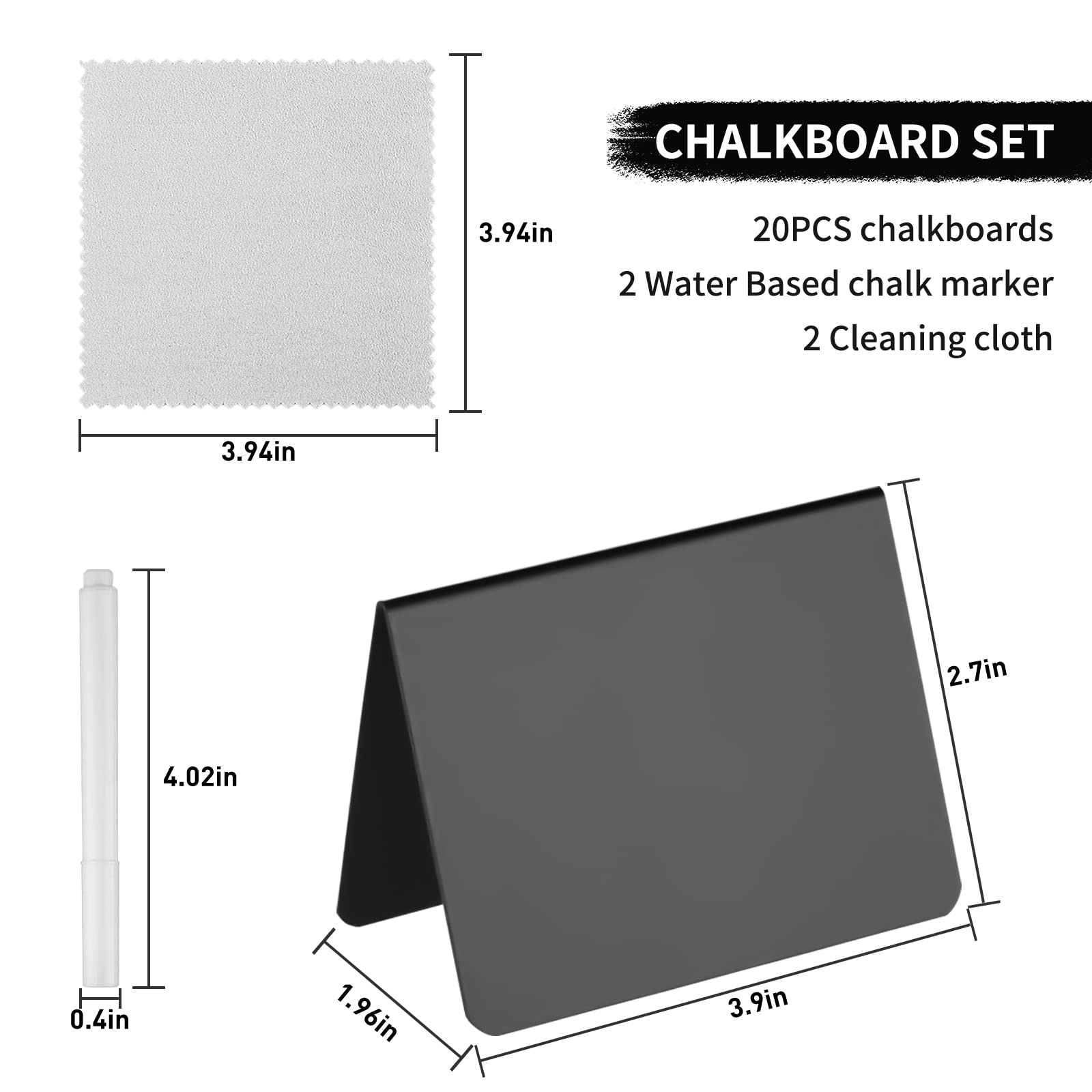 Snapklik.com : 20 Pack 4"x3"Mini Chalkboard Signs For Chalk Sign For ...