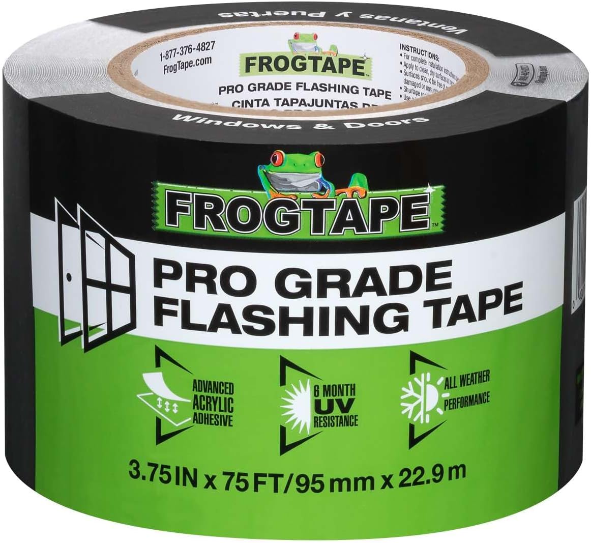 FrogTape Pro Grade Flashing Tape for Windows & Doors, 3.75 Inch Width ...