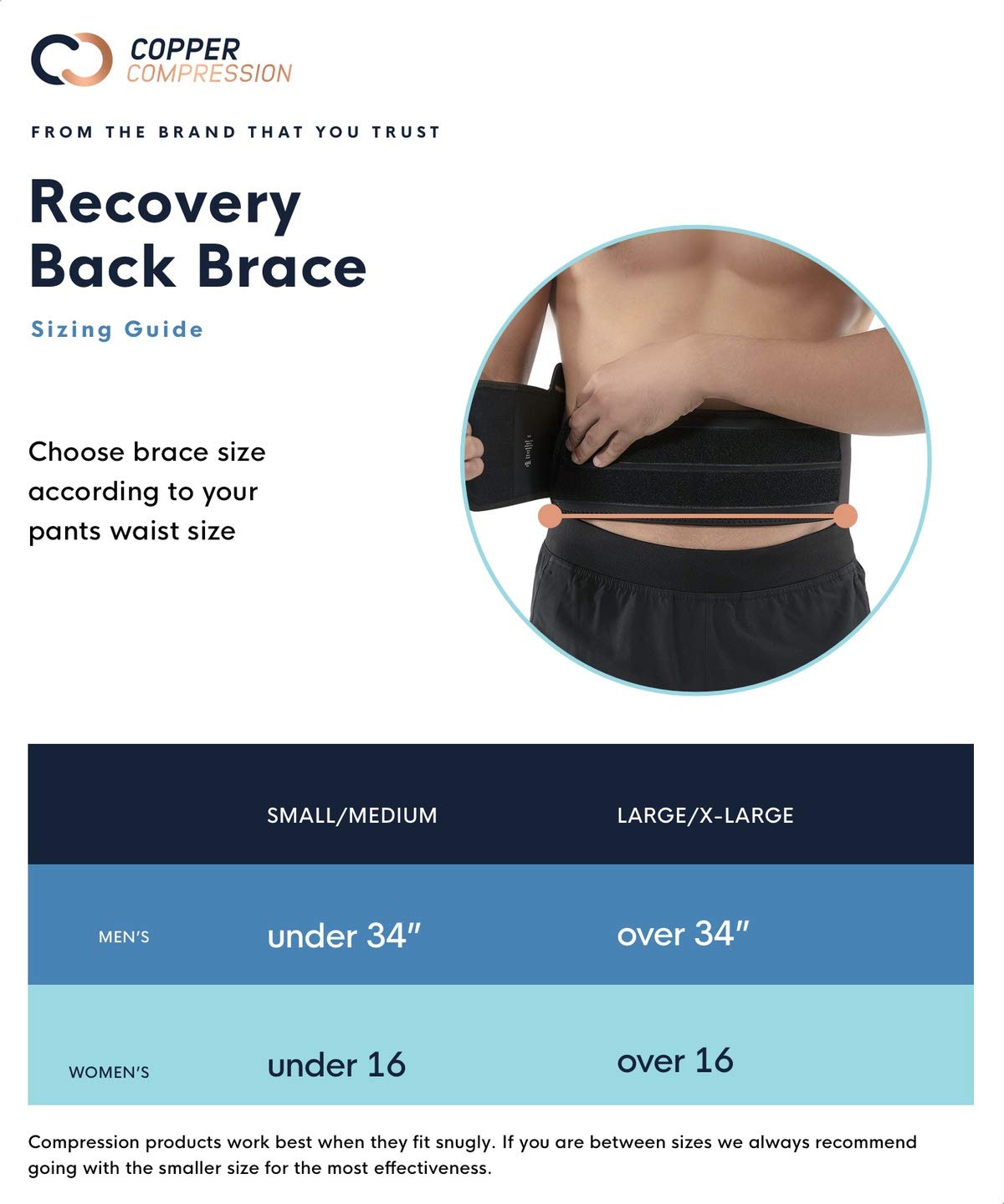 Copper Compression Back Brace - Copper Infused Lower Lumbar Support ...