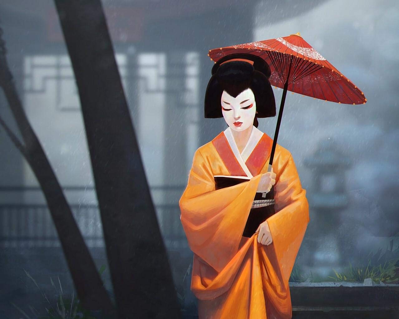 Geisha Wallpaper Art