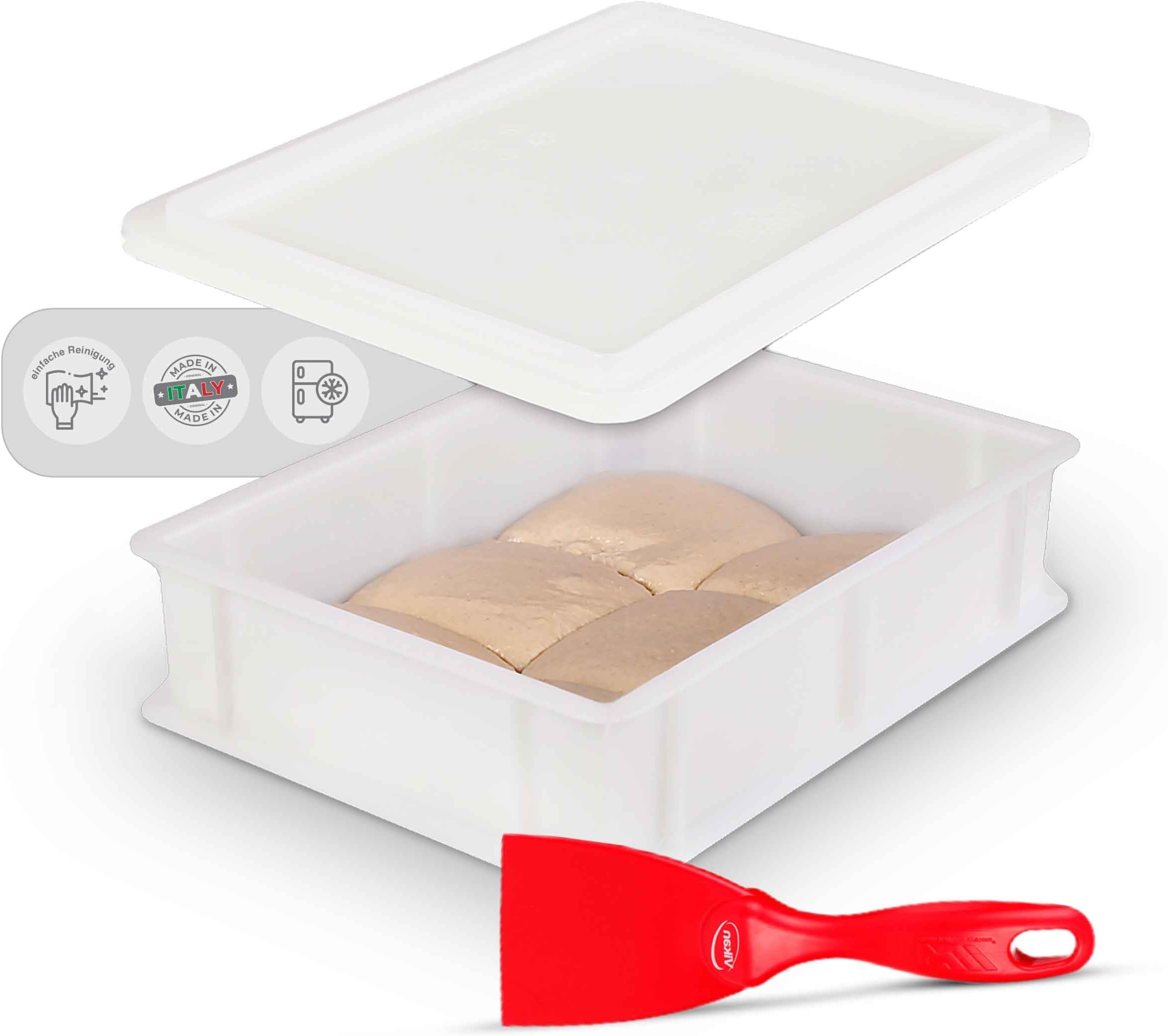 DELICRET - Teigballenbox mit Deckel & Teigspachtel | Teigbox für ...