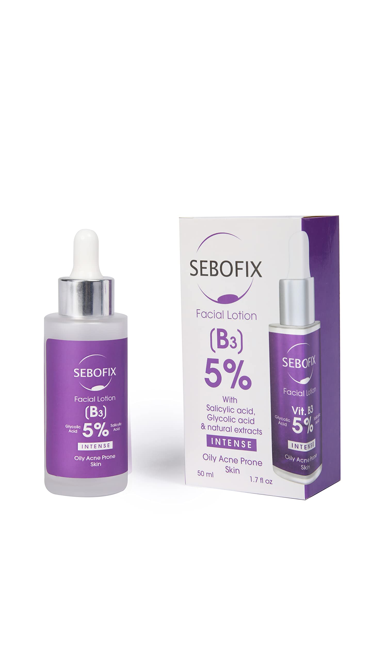 Sebofix facial lotion with salicylic acid, glycolic acid & natural ...