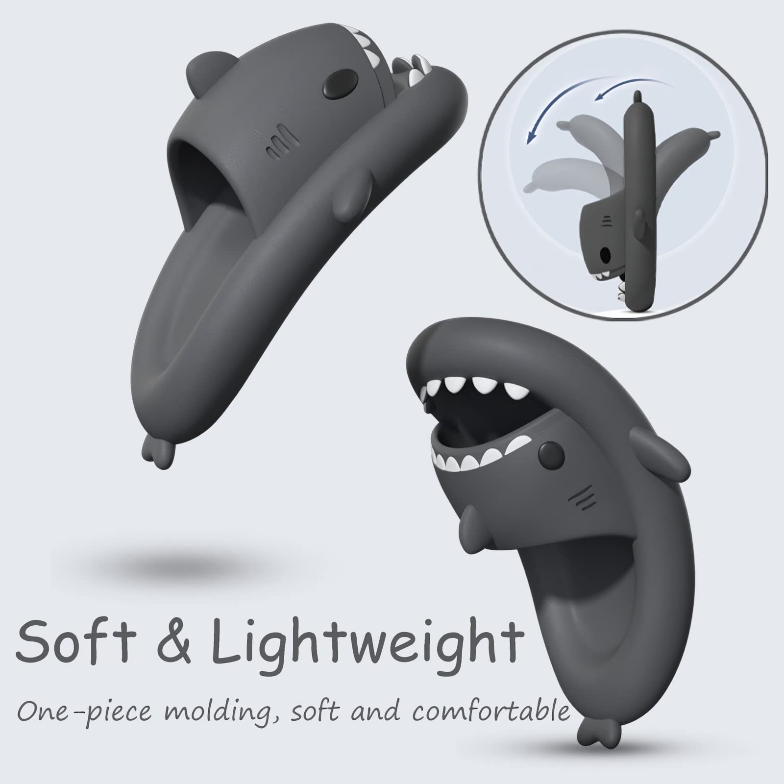 Snapklik.com : Rosyclo Shark Slides For Women And Men, Cute Shark ...