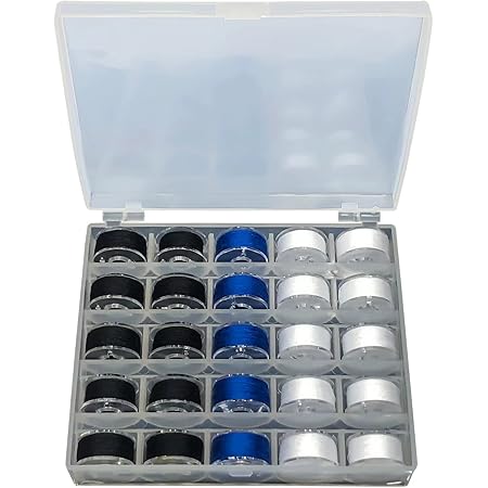 Cheeroyal 36 Pieces Sewing Machine Bobbin Threads with Storage Case Box ...