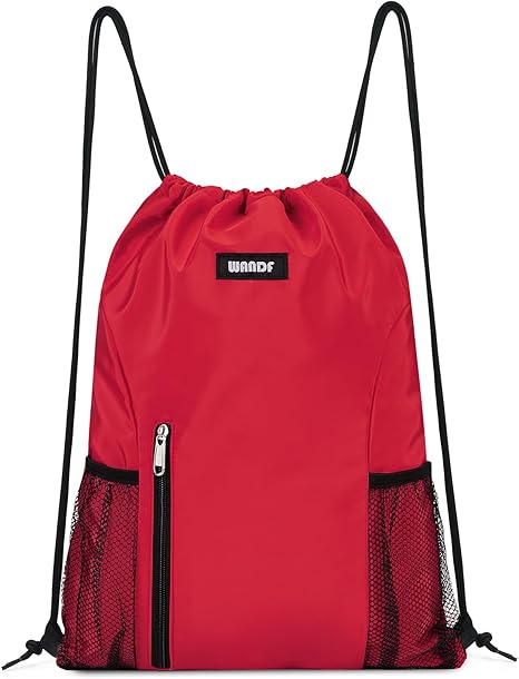 Amazon.com | WANDF Drawstring Backpack Sports Gym Sackpack with Mesh ...