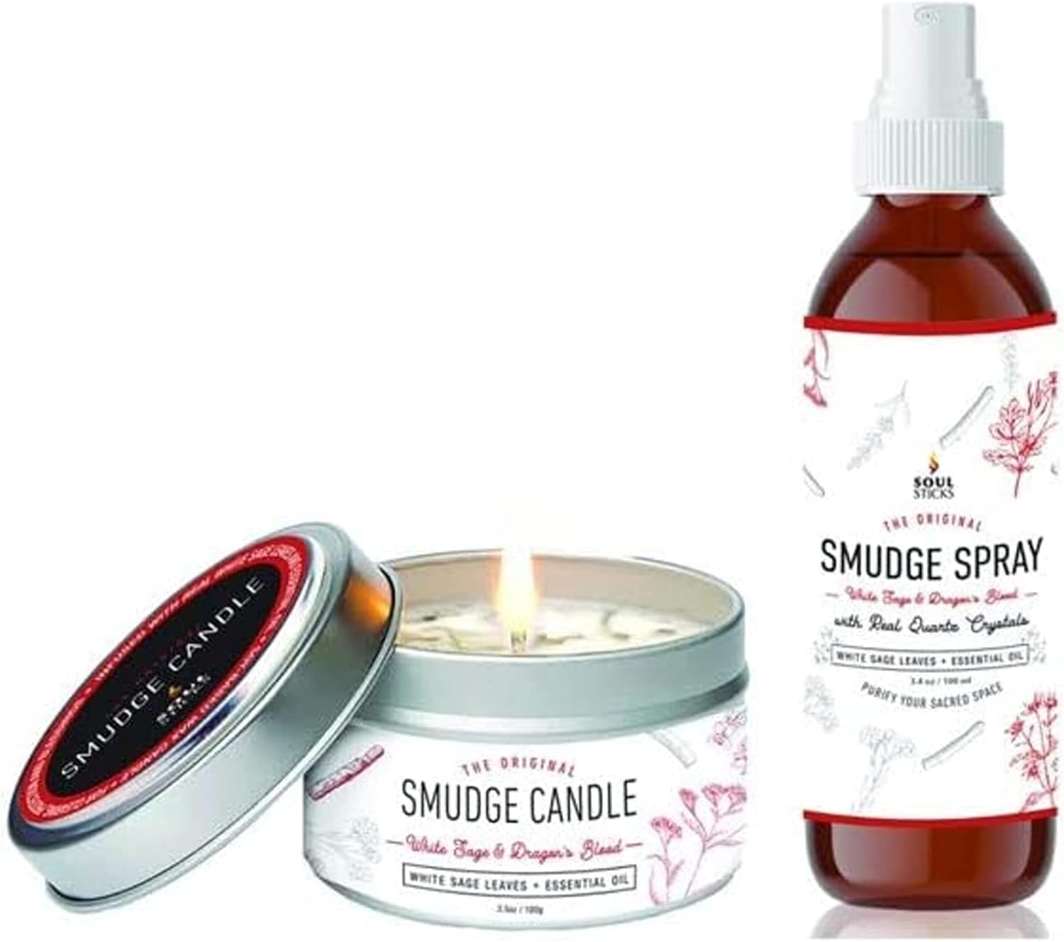 Amazon.com: SOUL STICKS 2 Piece Smudge Kit Set Bundle | Smudge Candle ...